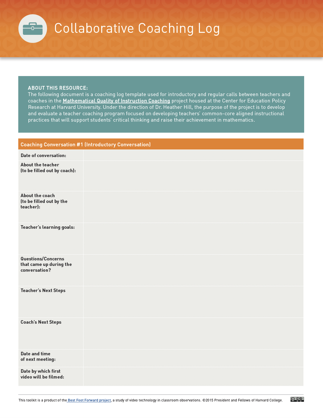 Collaborative Coaching Log | Center for Education Policy Research