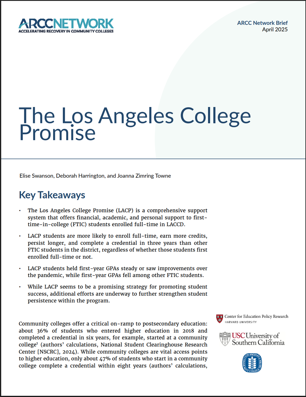 The Los Angeles College Promise | Center for Education Policy Research